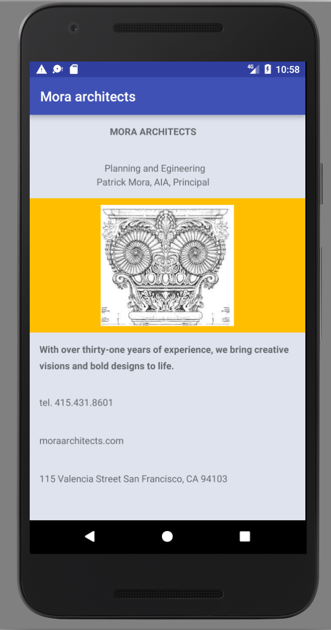 GitHub - GiulianaMora/Mora-Architects: First Udacity Project (Android Basics: User Interface ...